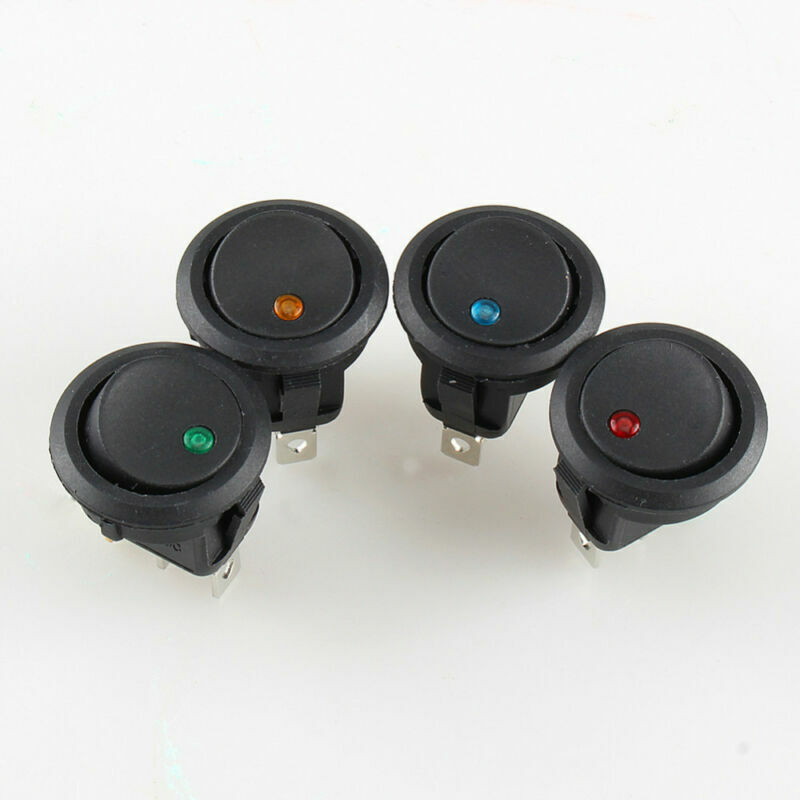 20x Blue Green Yellow Red LED Dot Light 12V Car Auto ON/OFF Toggle ...