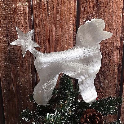 Poodle, Star, Dog Christmas Tree Topper, Wreath Decor, Holiday, Metal ...