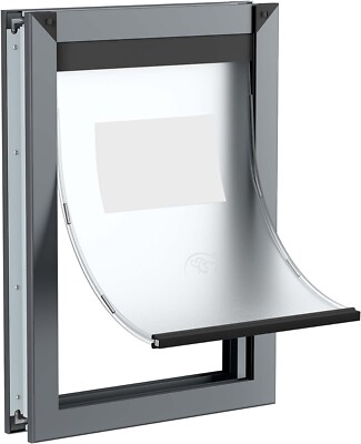 RESCUMASCER Smoky Gray X-Large Dog Door Magnetic Flaps Durable Aluminum ...