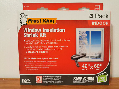 Frost King Window Insulation Shrink Kit - 3 Pack 42" X 62" | eBay