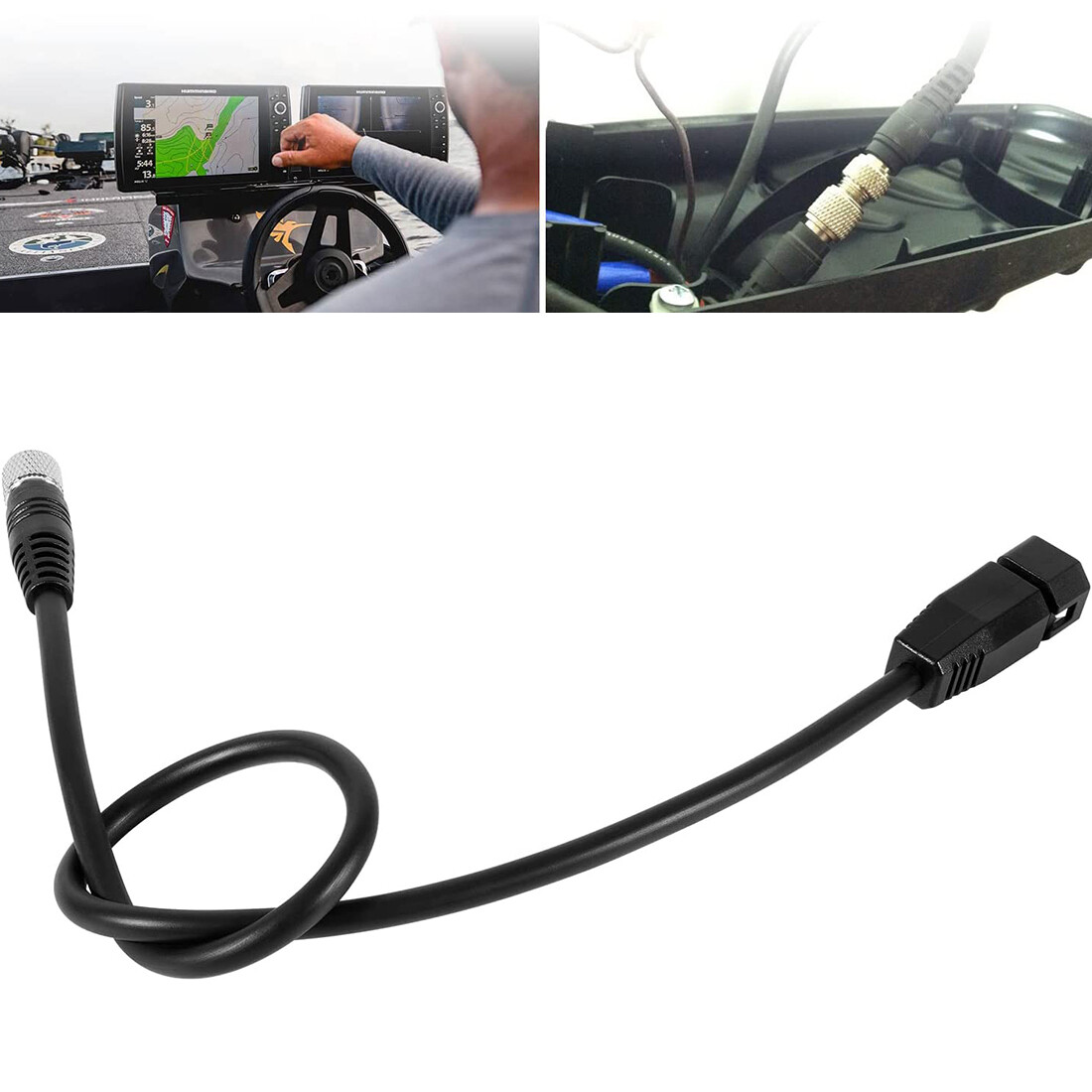 For Minn Kota MKR-US2-8 Humminbird 7-Pin US2 Transducer Adapter Cable ...