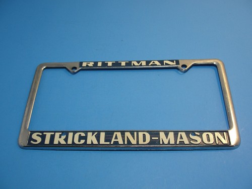 Vintage Strickland-Mason Chevrolet Rittman Ohio License Plate Frame 427 ...