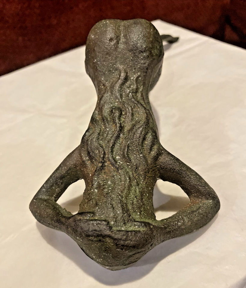 Cast Iron, Heavy, Seated Mermaid Figure Nautical Decor Statue | eBay