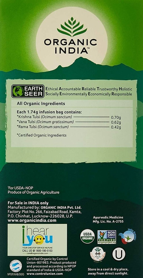 Organic India Tulsi Original Tea, 25 Infusion Tea Bags AU | eBay UK