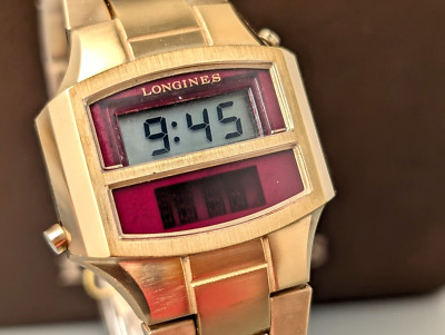 [N Mint] 1976 Longines Gemini ll Dual LED Gold Quartz Mne's Watch ...