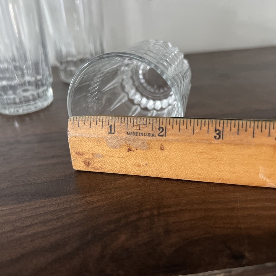 Arcoroc France LANCER Clear Vertical Cut 4 OZ Juice Glass 3-1/2 H Set ...