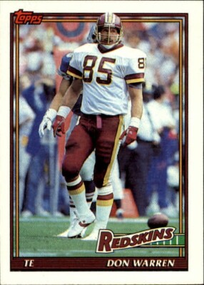 1991 TOPPS 😎 NFL Football Trading Card #199 - DON WARREN, Washington ...