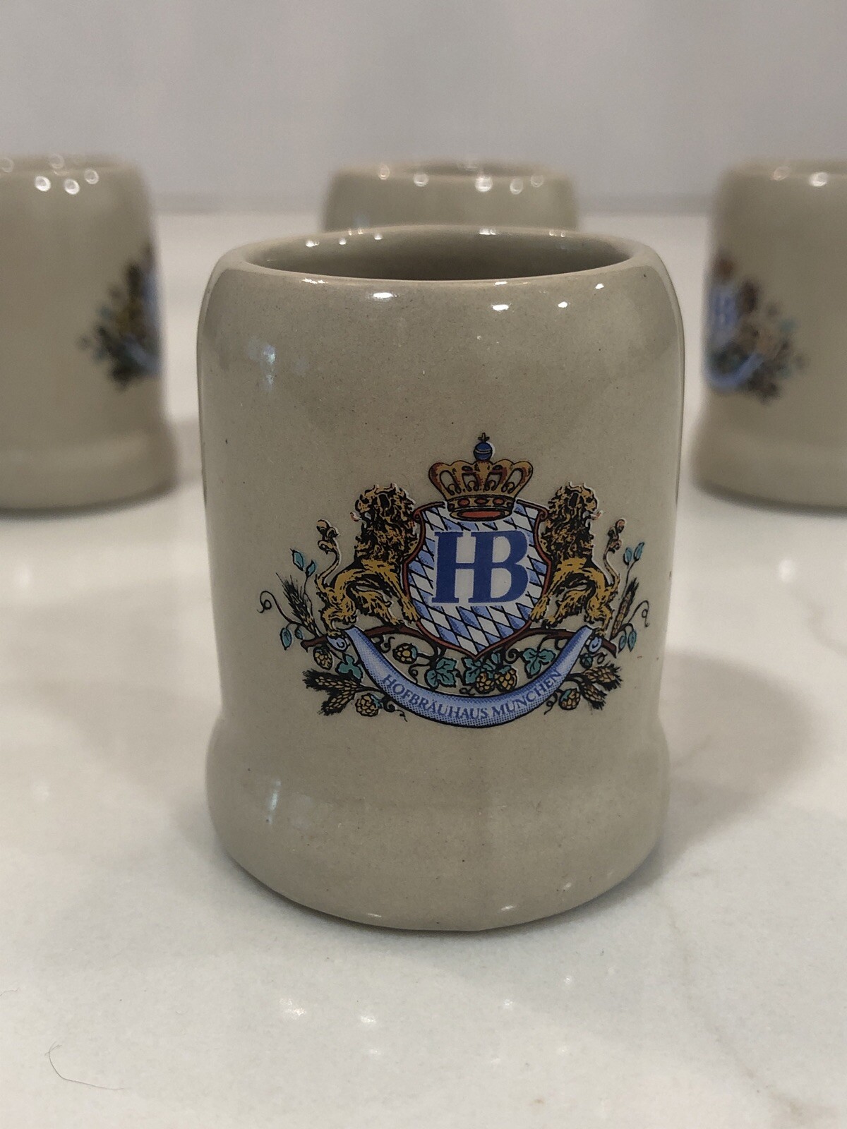 Set Of 4 HB Hofbrauhaus Munchen Mini Beer Mug Shot Glass 2 1/8 inch ...