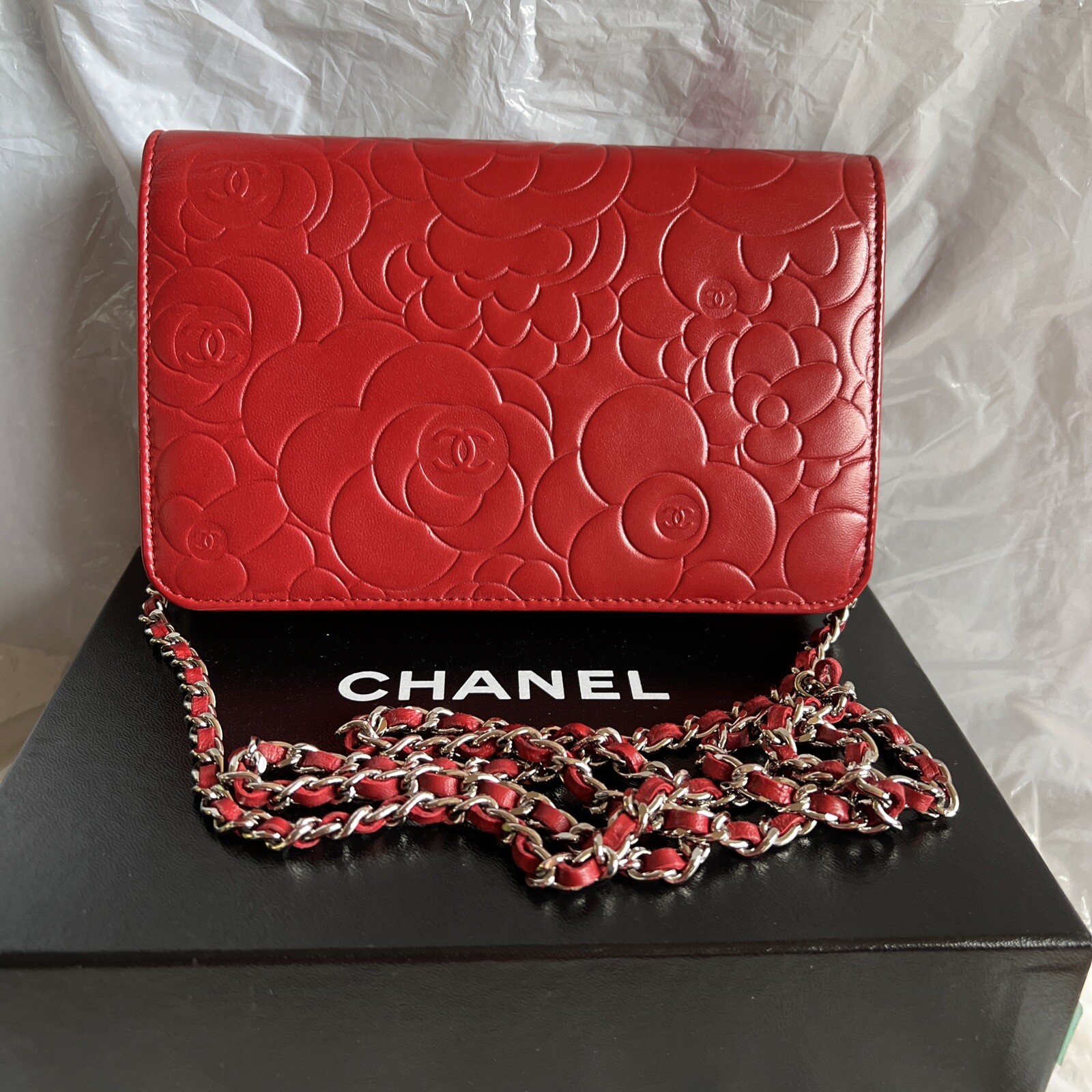 Chanel Camellia Woc Red