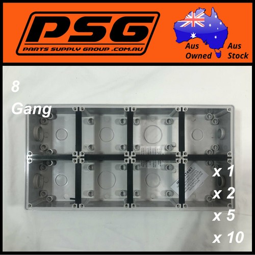 Eight Module 8 Gang Mounting Weatherproof Enclosure Base Box 56 Series ...