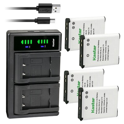LTD2 Charger & 4 battery for Nikon S4300 S4400 S5200 S5300 S6400 S6500 ...