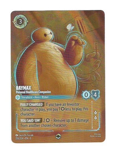 Disney Lorcana EN-6 Azurite Sea BAYMAX Enchanted #218/204 | eBay