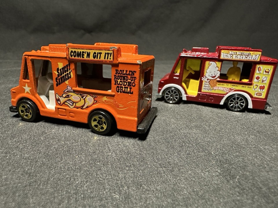 2 Hot Wheels 1983 Food Trucks - Mike McCone’s Ice Cream, Saucey Sanders ...
