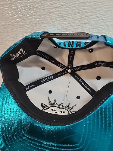Zephyr Monkey Kings Blue Metallic “Gridiron" 5 Panel Flat SnapBack Nwot ...