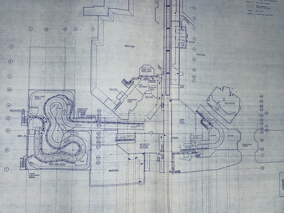 Original Disney World Splash Mountain Blueprints Exiting Plan Level 1-3 ...