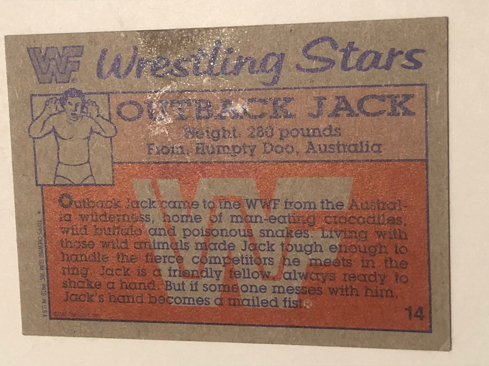 Outback Jack WWF Trading Card World Wrestling Federation 1987 #14 | eBay
