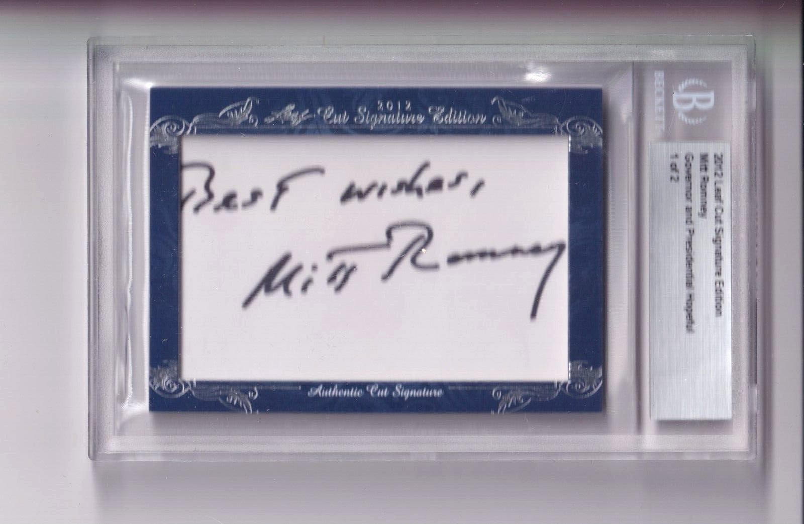 2012 Leaf Cut Signature Edition #638 Mitt Romney AU 1/2 | eBay