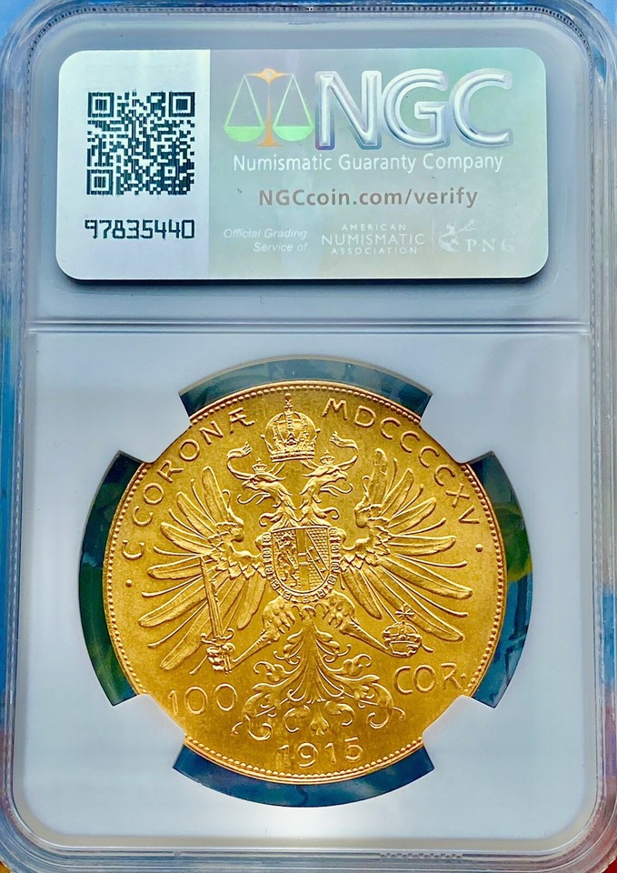 1915, Austrian Gold Coin 100 Corona (33.9gm) MS64 SIGMA TESTED | eBay
