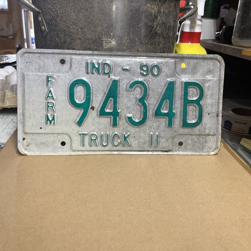 Vintage 1990 Farm INDIANA License Plate - Crafting Birthday MANCAVE slf ...