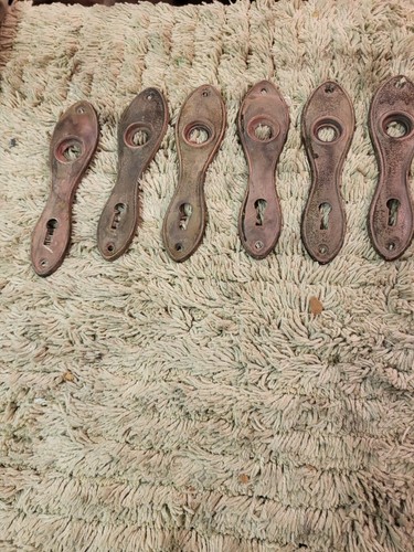 Vintage Door Knob Back Plates for Skeleton Key Lock Brass 6 | eBay