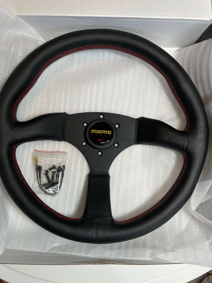 350mm Sports Momo size style steering wheel Titanium Blu screw set Momo ...
