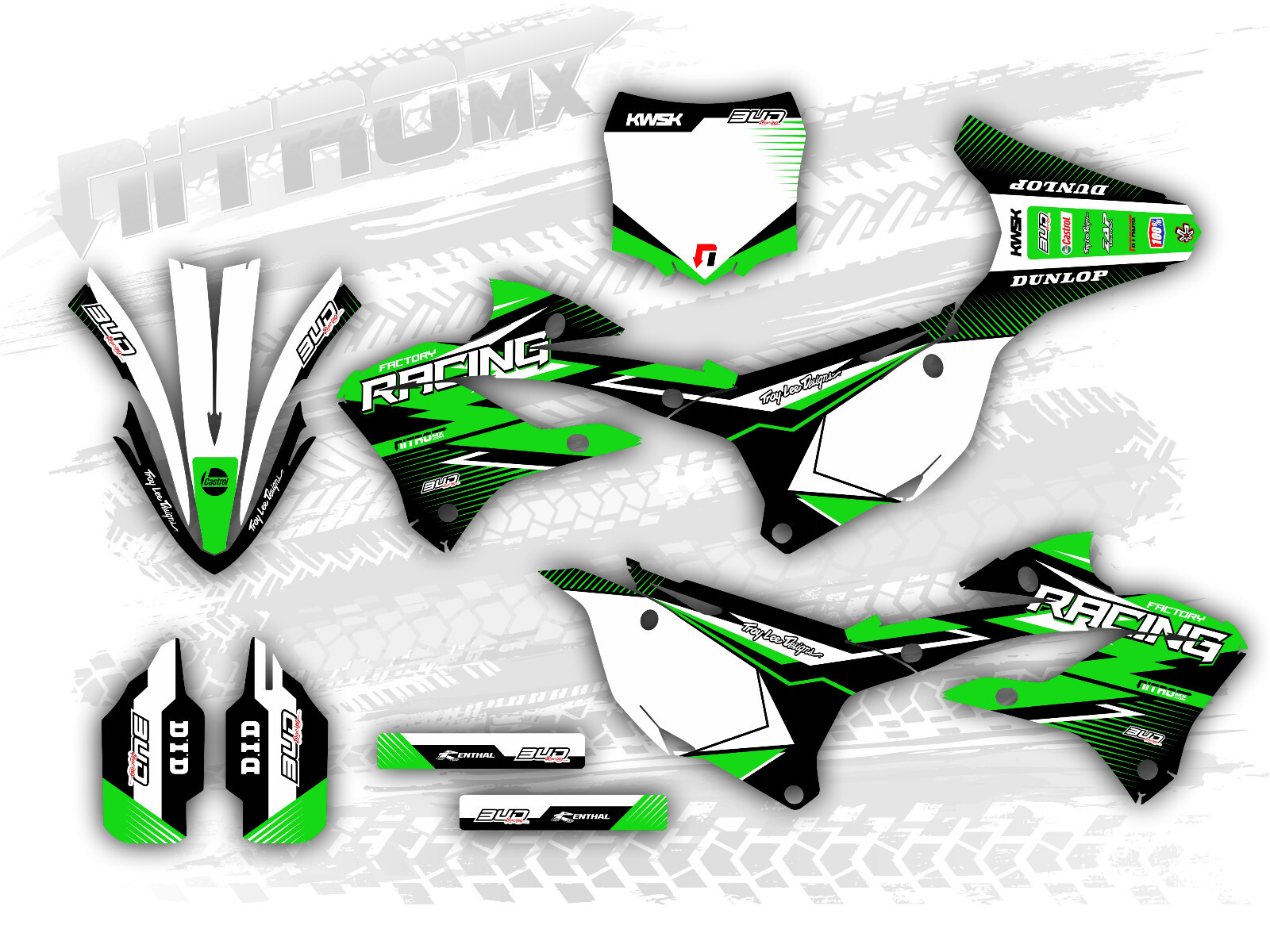 Graphics Kit fits Kawasaki KX 85 112 KX85 KX112 2022 2023 2024 Decals ...