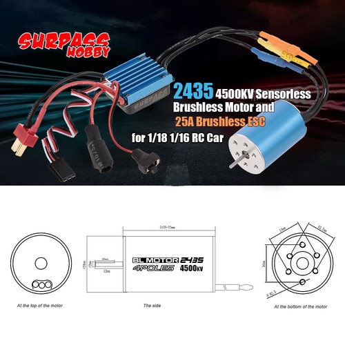 2435 4500KV Sensorless Brushless Motor 25A for RC Car U8Z9 | eBay Australia