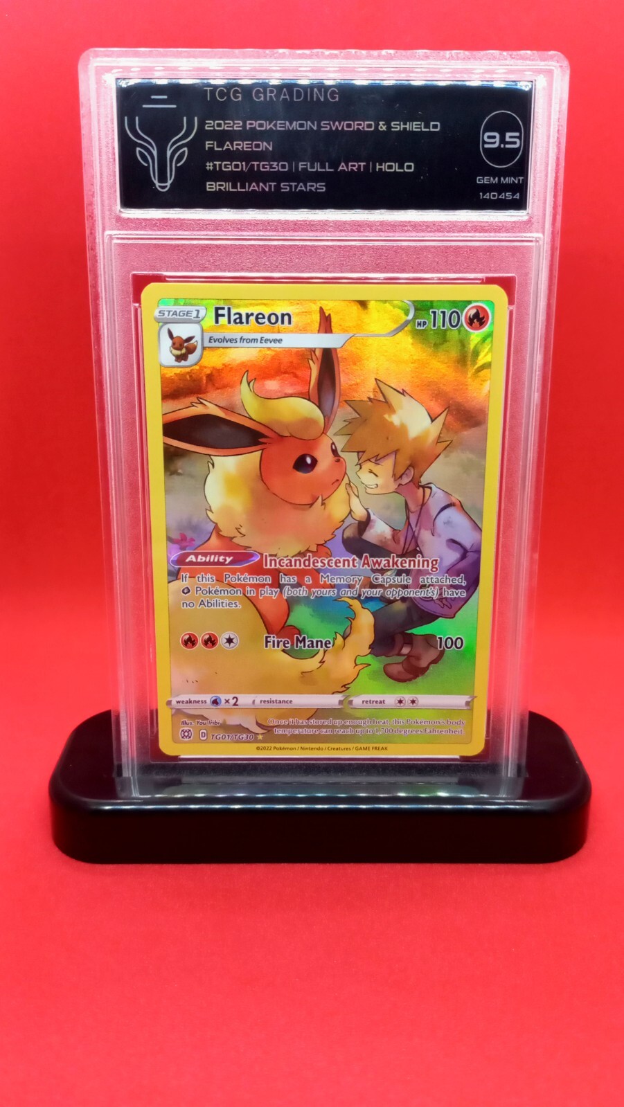 Pokemon Sword and Shield TCG 2022 Flareon Full Art Holo #TG01/TG30 ...