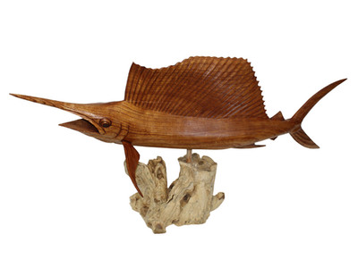 Sailfish Beautiful Handmade Wood Sculpture Statue Ocean Mount Carving ...