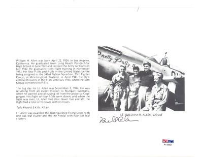 WILLIAM H. ALLEN SIGNED 8X10 PSA DNA AC42003 WWII ACE 5V | eBay