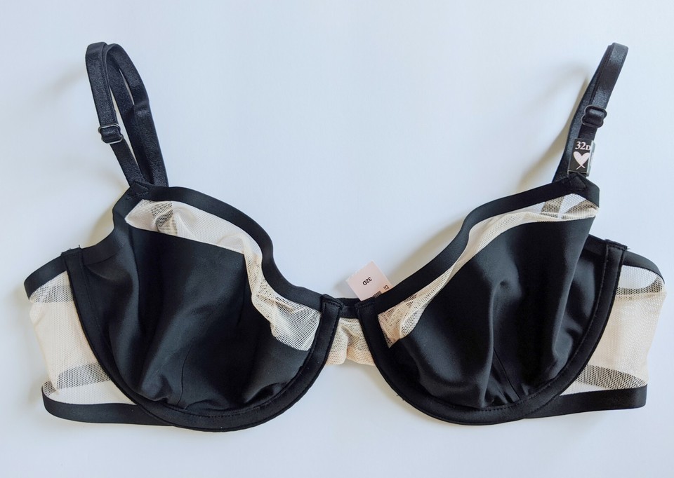Victoria's Secret VS 32D Black Unlined Mesh Demi Bra | eBay