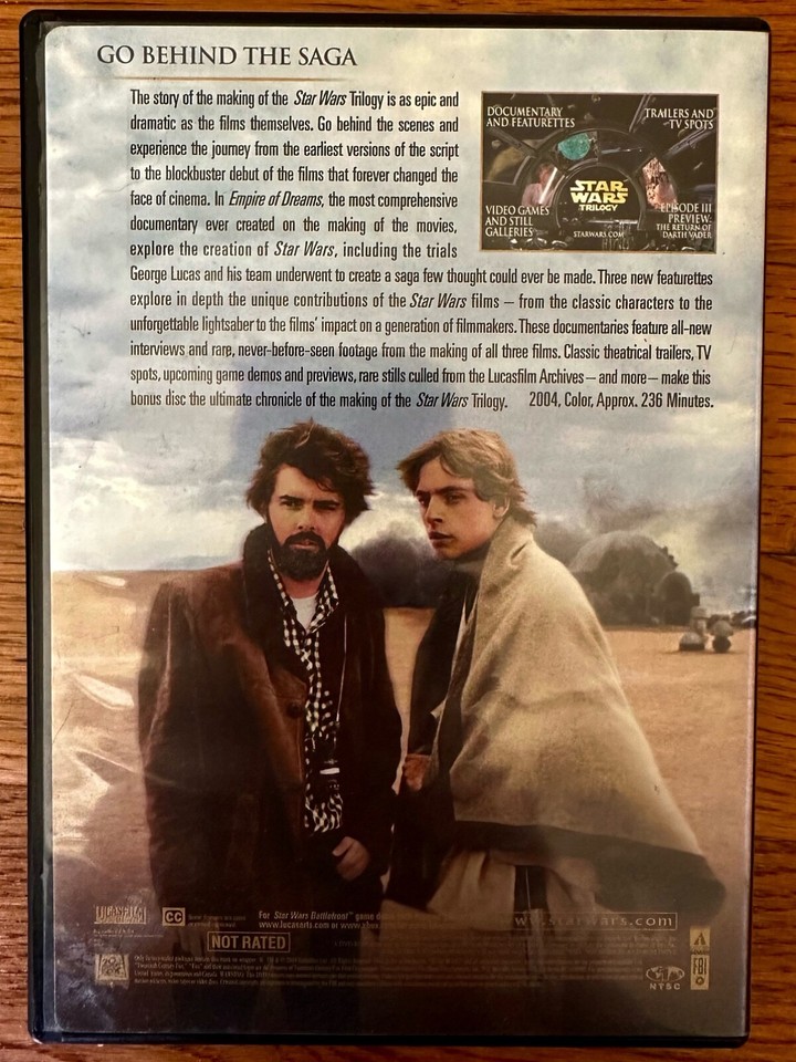 The Star Wars Trilogy Bonus Material DVD Cover Art and Case ONLY | eBay