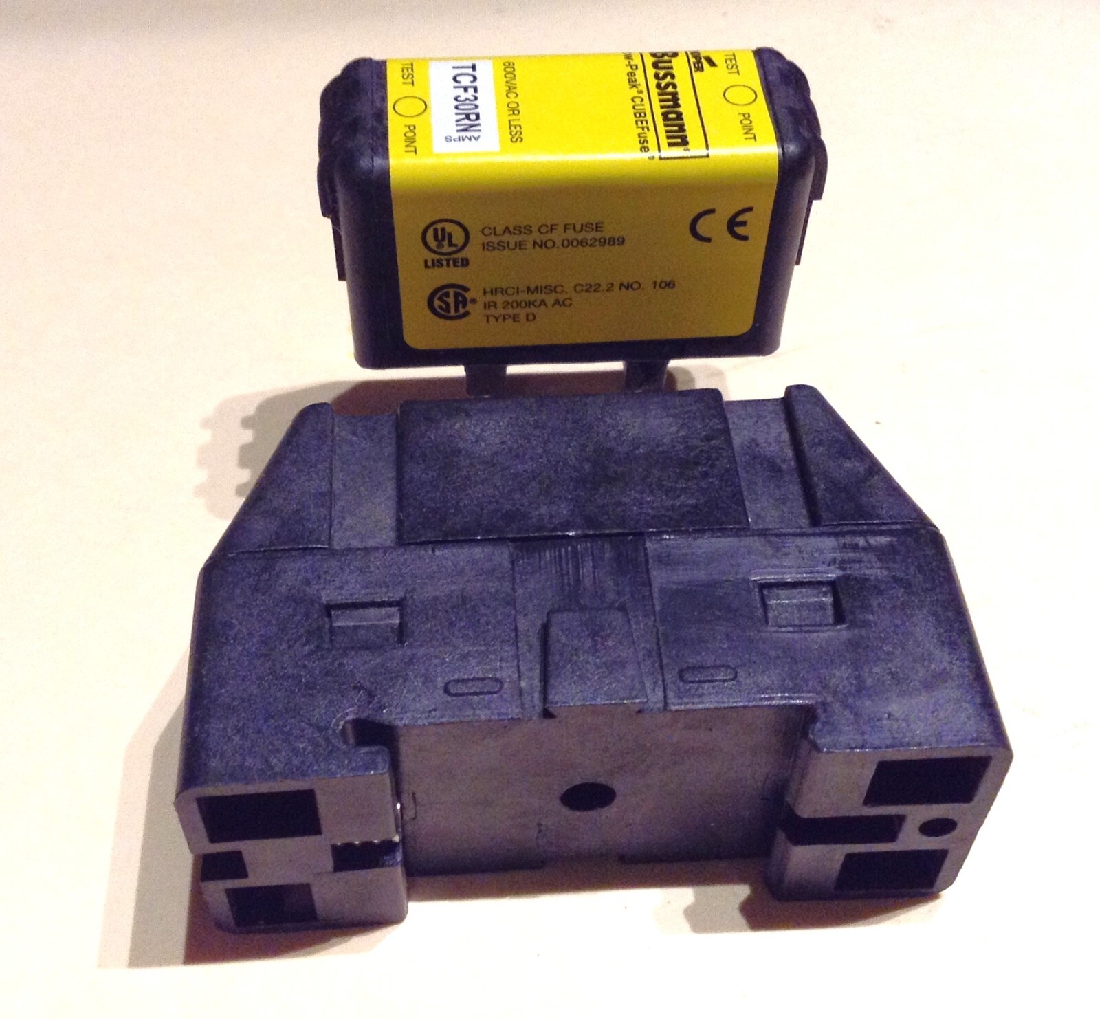 Bussmann TCFH60N Fuse Holder & TCF30RN 30 Amp Fuse Din Rail Fuse Holder ...