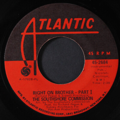 SOUTHSHORE COMMISSION: right on brother / part 2 ATLANTIC 7" Single 45 ...