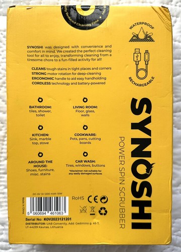 Synoshi Electric Spin Scrubber Cordless Power Brush with 3 Cleaning ...