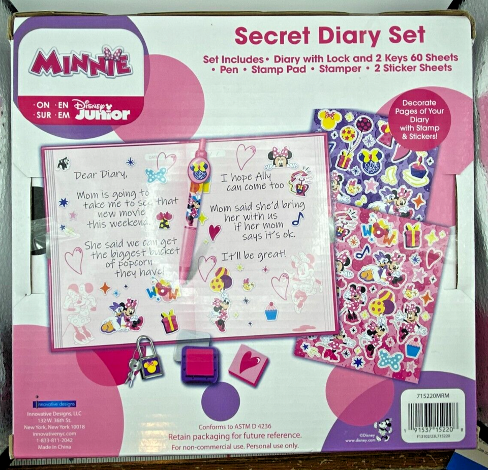 Minnie Mouse Secret Diary Set for little girls ages 3 and up Disney ...