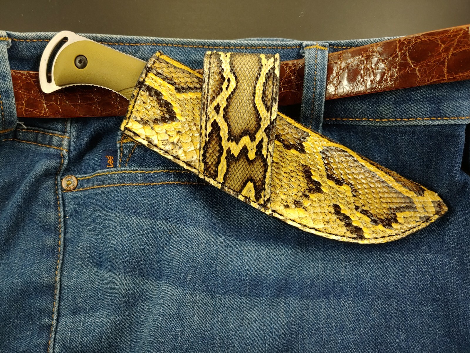 ESEE 3 RC 3 Cross Draw Hunting Sheath Burmese Python snake skin ...