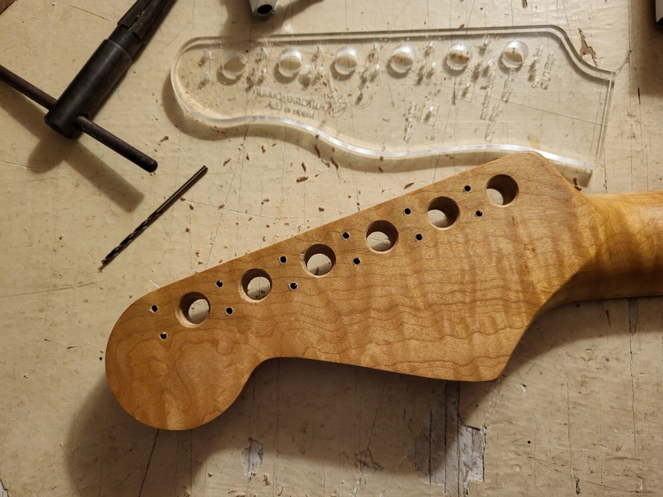 Custom Guitar Headstock Template Tuner Drill Pattern Strat neck HSMST ...