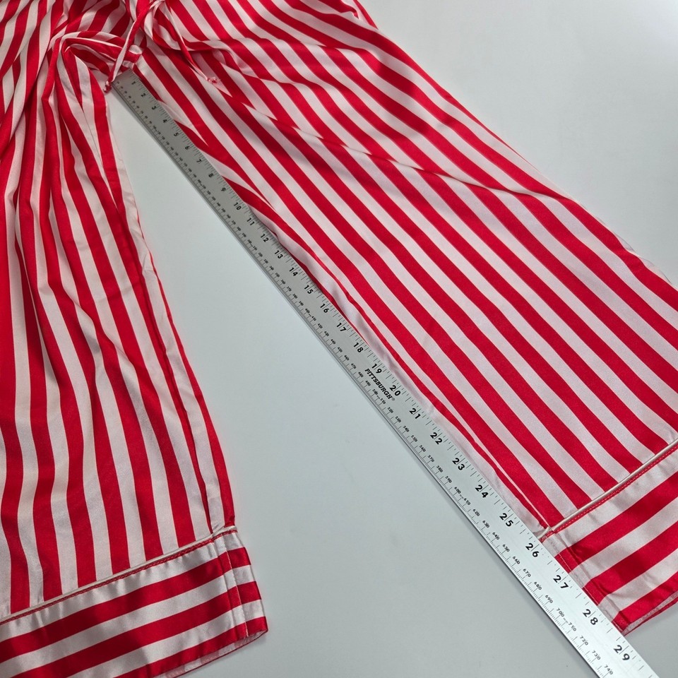 Show Me Your Mumu Pajama Set Women L Red Peppermint Stripe Satin ...