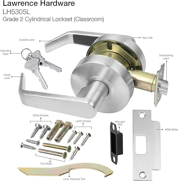 Lawrence Hardware Commercial Cylindrical Lever Heavy Duty Grade 2 Door ...