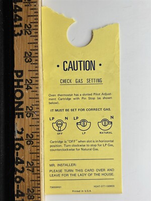 1950s Natural Gas Stove Liquid Propane Hanging Information Card Vintage ...