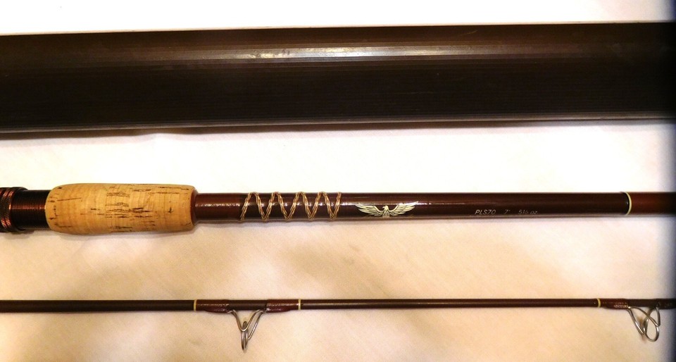 VINT. FENWICK PLS70 FERALITE SPINNING ROD 7' 2Pcs. w/ Sock & Tube Super ...