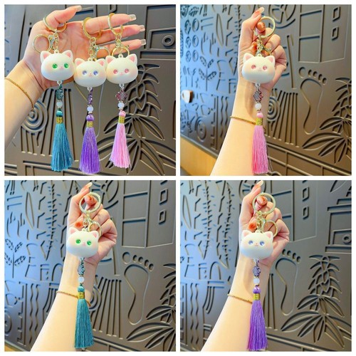 Chinese Style Cute Animal Keyring PVC Good Luck Keychain Backpack ...