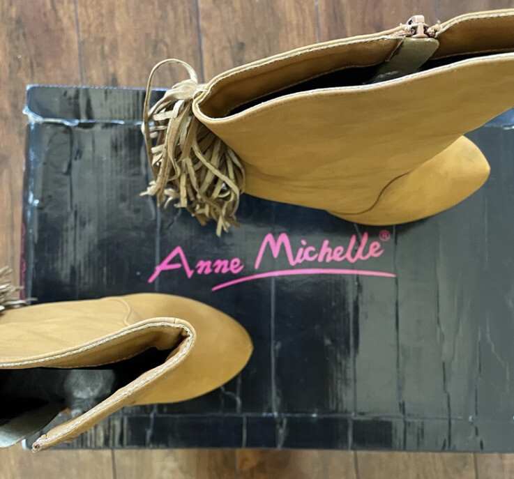 Anne Michelle high heel boots with fringes - Gem