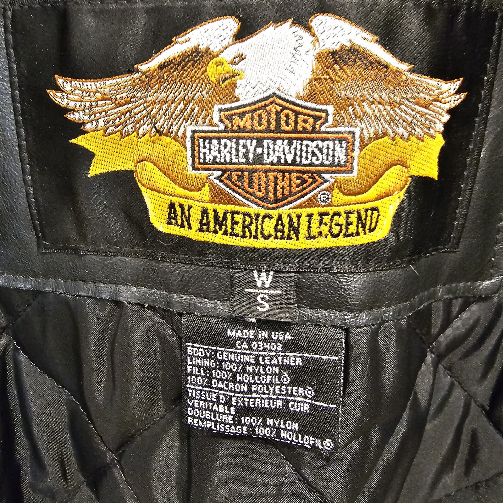 Harley Davidson Women's Small Leather Embossed Wings Concho Fringe ...