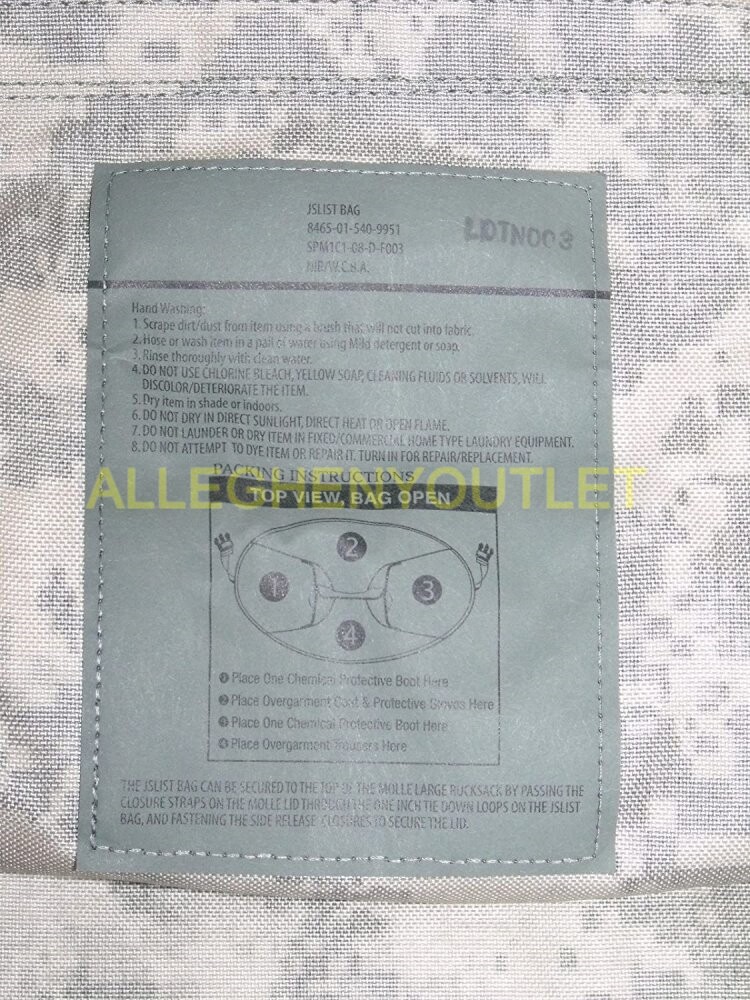 US Military JSLIST NBC Nuclear Biological Carrier NSN 8465-01-540-9951 ...