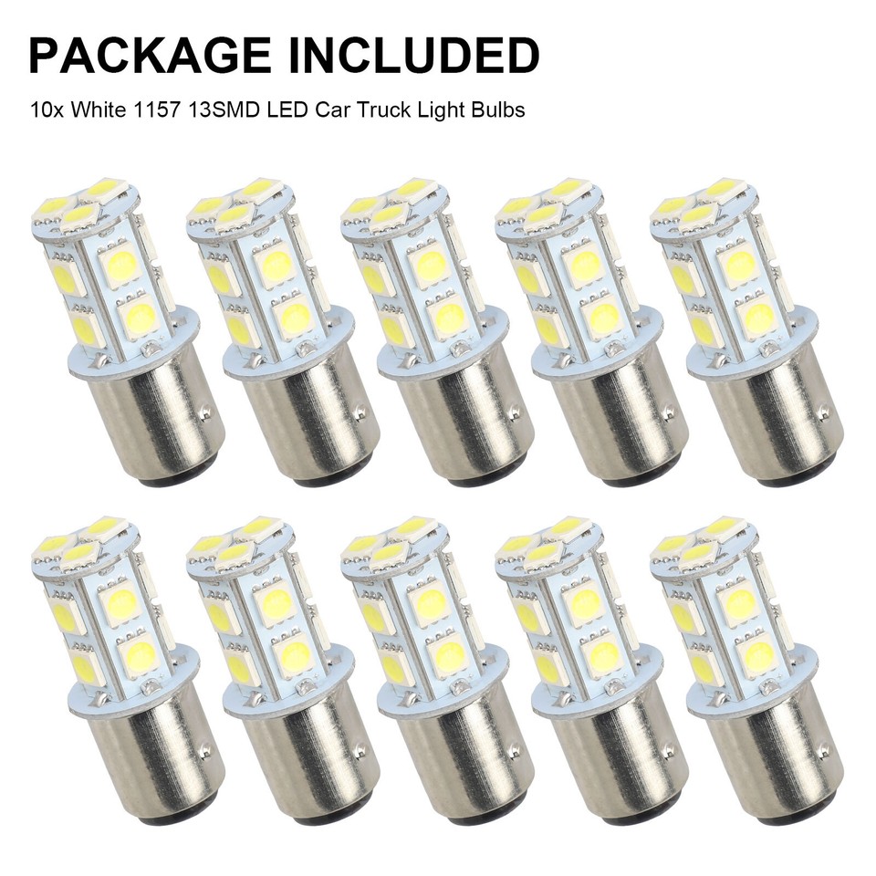 10x Super White 1157 BAY15D 13-SMD LED Tail Stop Brake Light Bulb 7528 ...