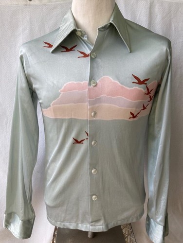 Far Out Hippie Groovy 70s Shirt Studio64 Seagulls Flying Birds Clouds ...