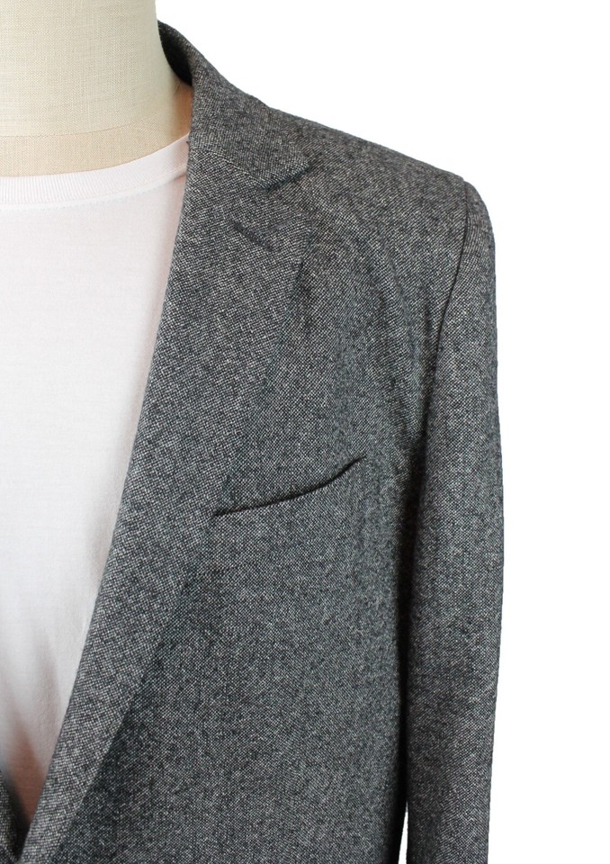 Lands End Blazer 46L Gray Wool Spandex Blend Tweed Sports Coat ...