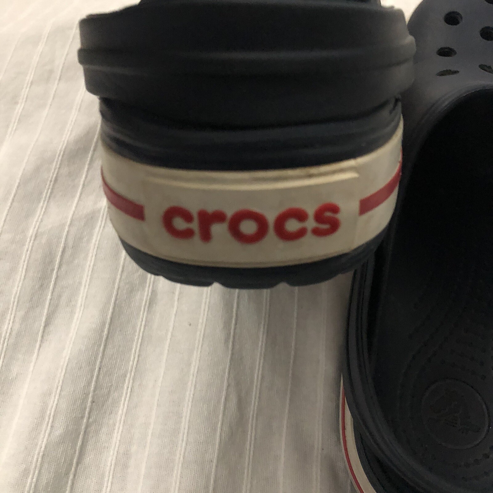 Crocs Navy Blue Red White Trim Crocband Clog Size M7 … - Gem